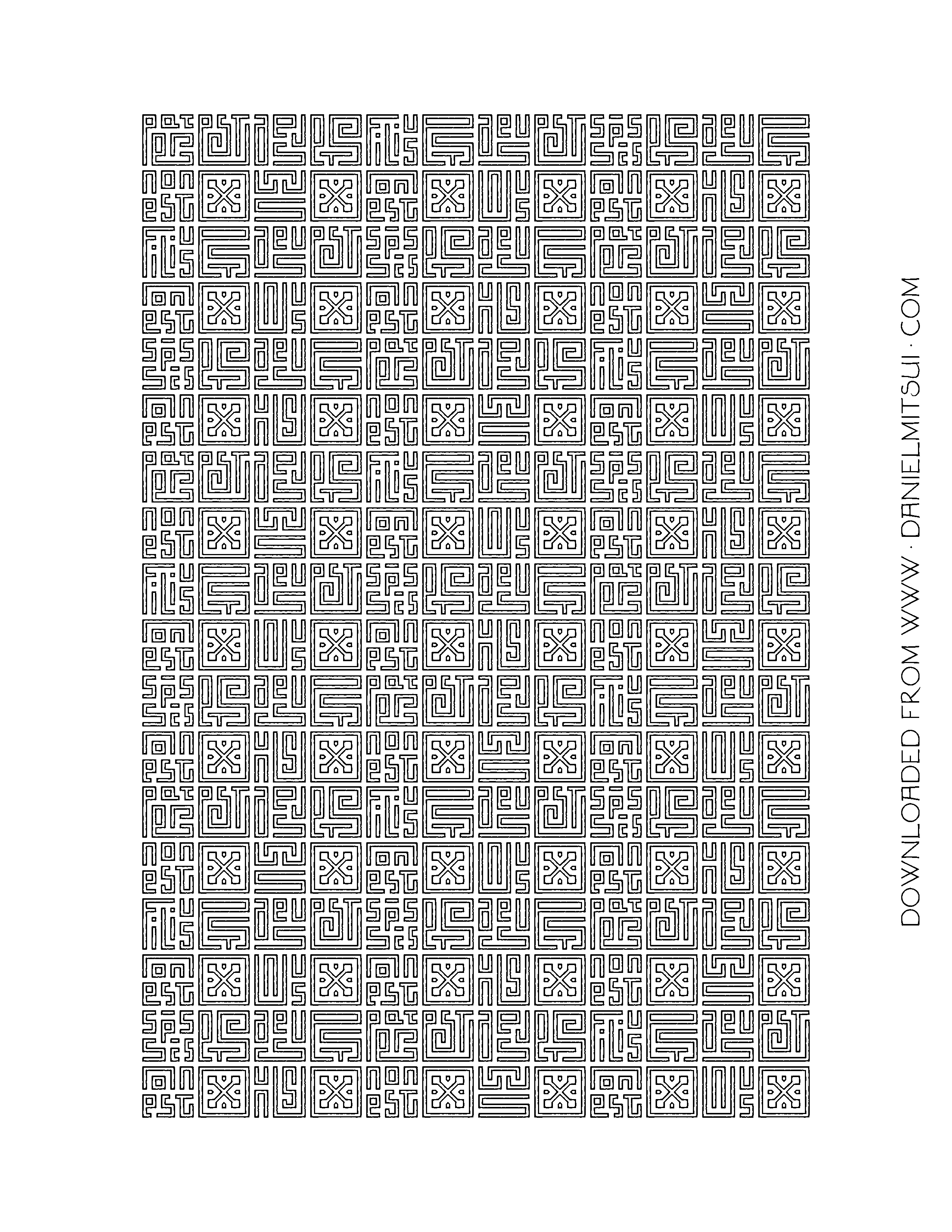 ORTHOGONAL LETTER PATTERN